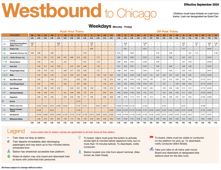 Train Schedules | South Shore Line