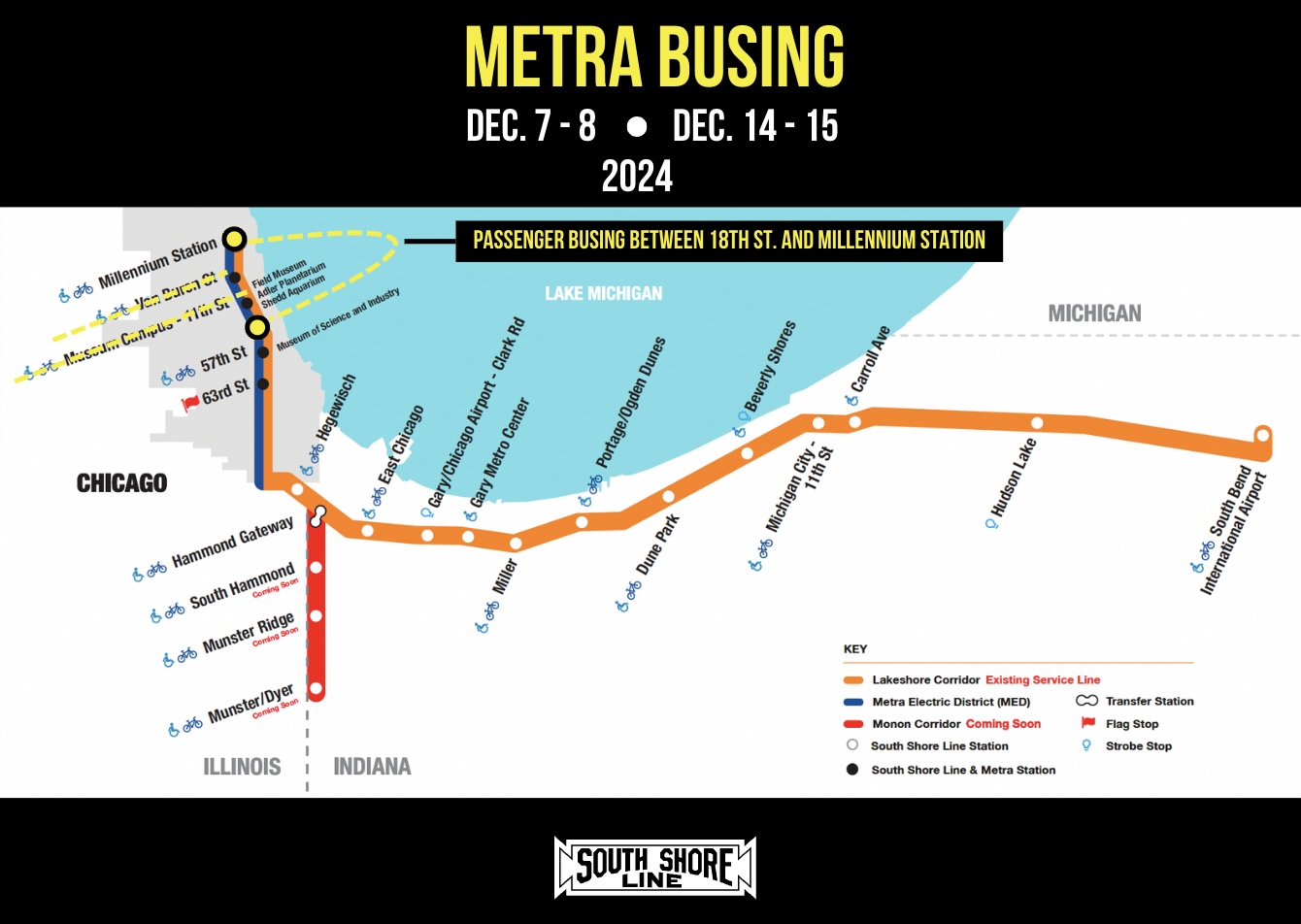 Short-term busing between Metra’s 18th Street Station and Millennium ...