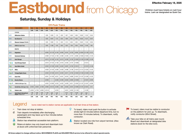 Train Schedules | South Shore Line
