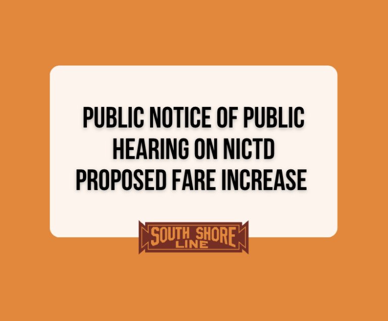 Public Notice of Public Hearing on NICTD Proposed Fare Increase | South ...