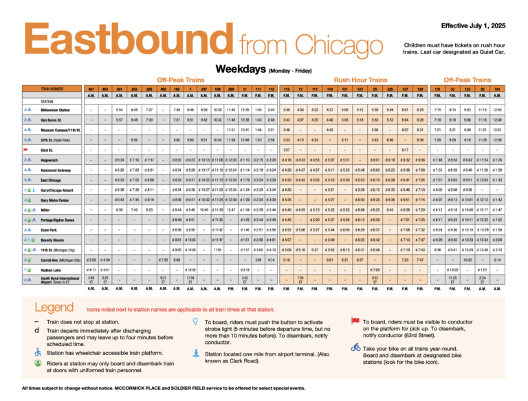 Train Schedules | South Shore Line